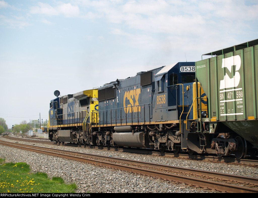 CSX 8538 Feel free to correct me on the SD50 because I wasn't sure which one it was.